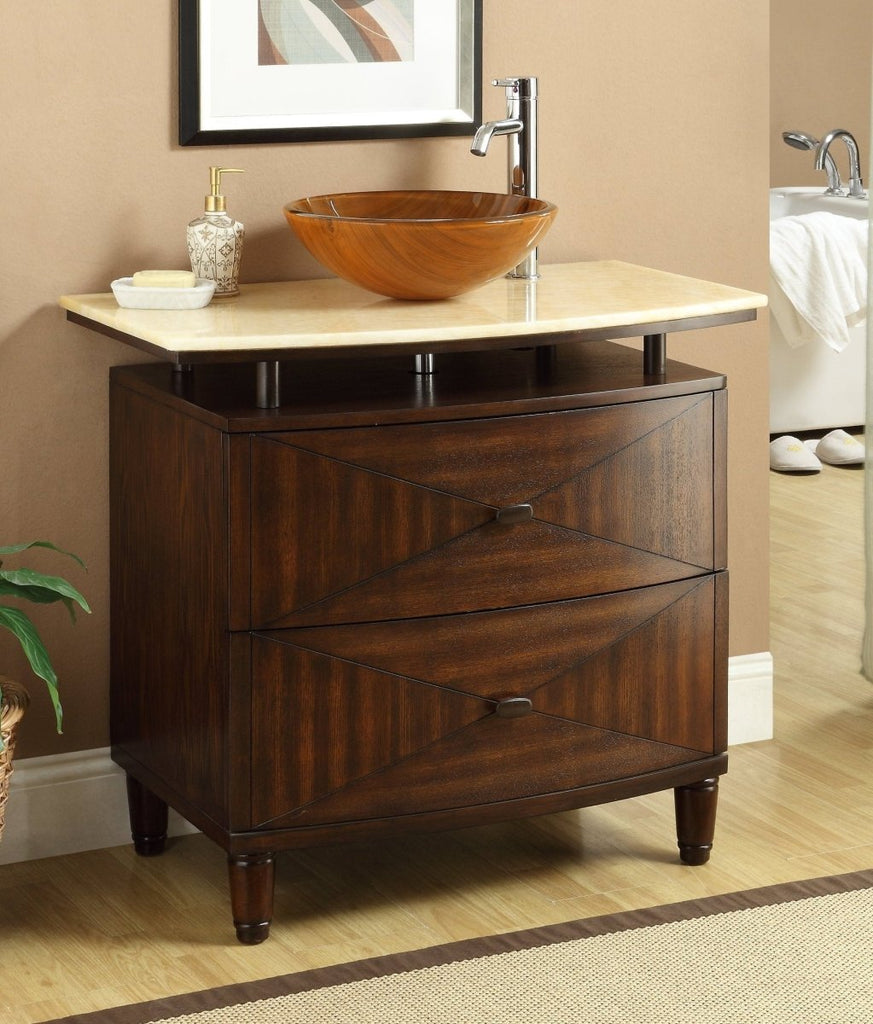 36" Onyx counter top Verdana Vessel Sink Bathroom Vanity Model # Q136 ...